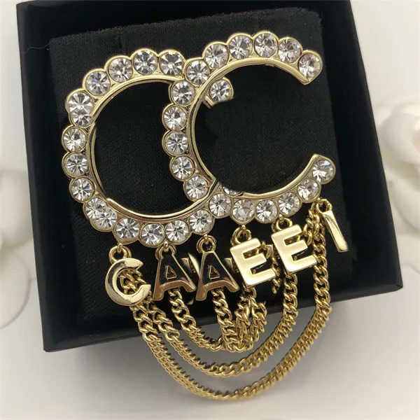Luxury Double Letter C Pins With Crystal Pearl And CCity Logo For Women ...