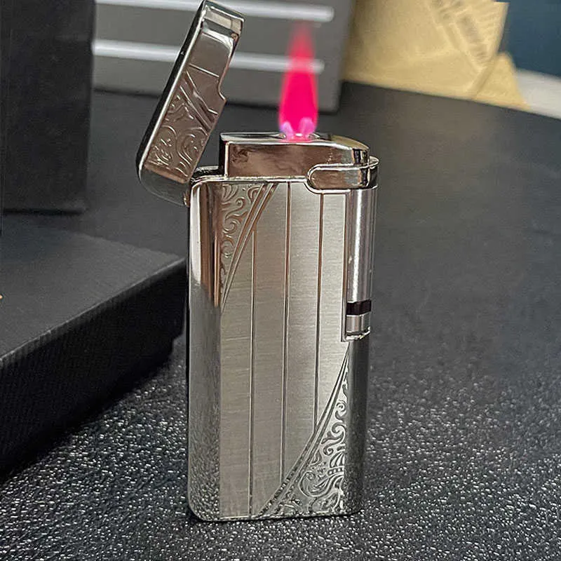 Jet Flame Lighter, Red Metal Torch Gas Jet Lighter Windproof Butane ...