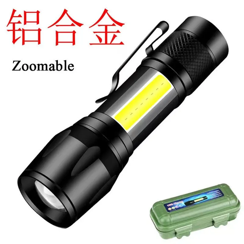 Portable Zoom LED Rechargeable Flashlight 3 Lighting Modes Camping ...