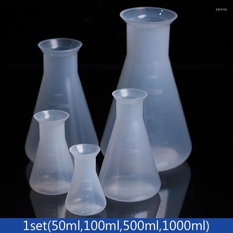 DHgate.com:4pcs Plastic Conical Flasks Measuring Triangle Wide Mouth ...