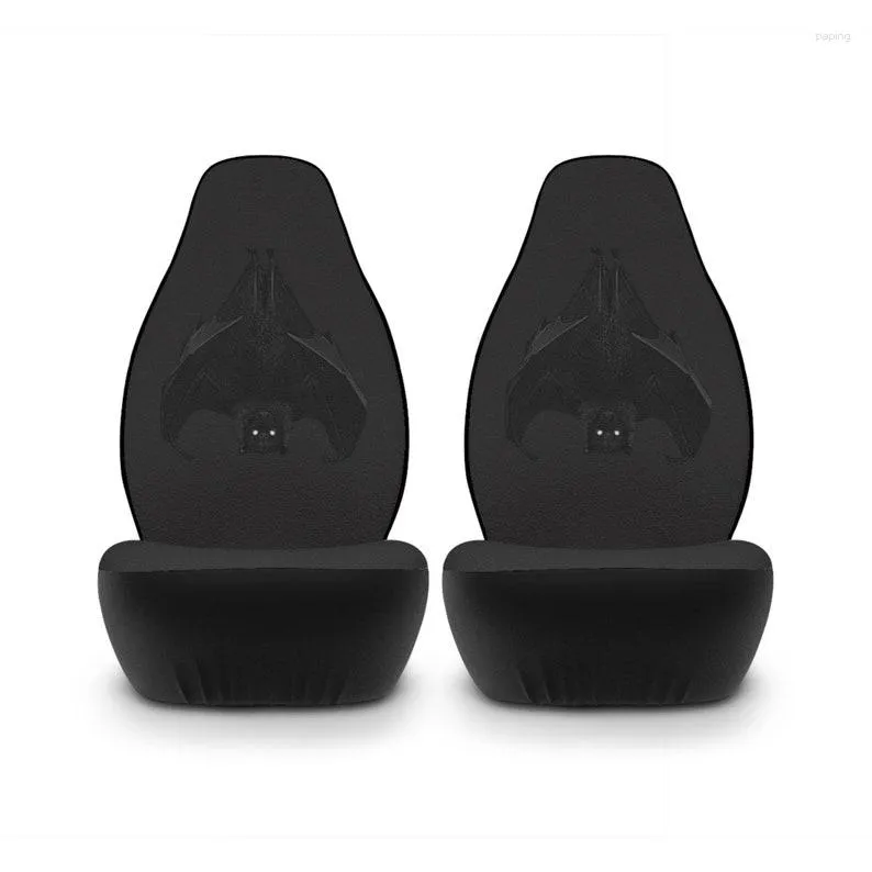 Gothic Bat Car Seat Covers - Black Universal Fit Front Seats, Halloween ...