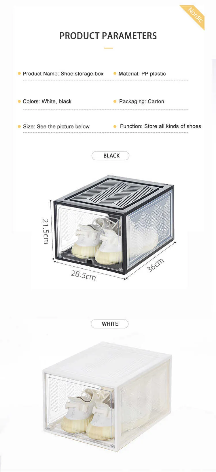 Stackable Clear Plastic Shoe Storage Box Side Opening Acrylic ...