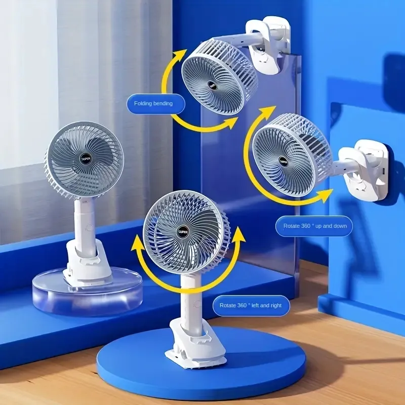 Portable USB Fan: Clip-On, Handheld, & Rechargeable! Perfect for Office ...
