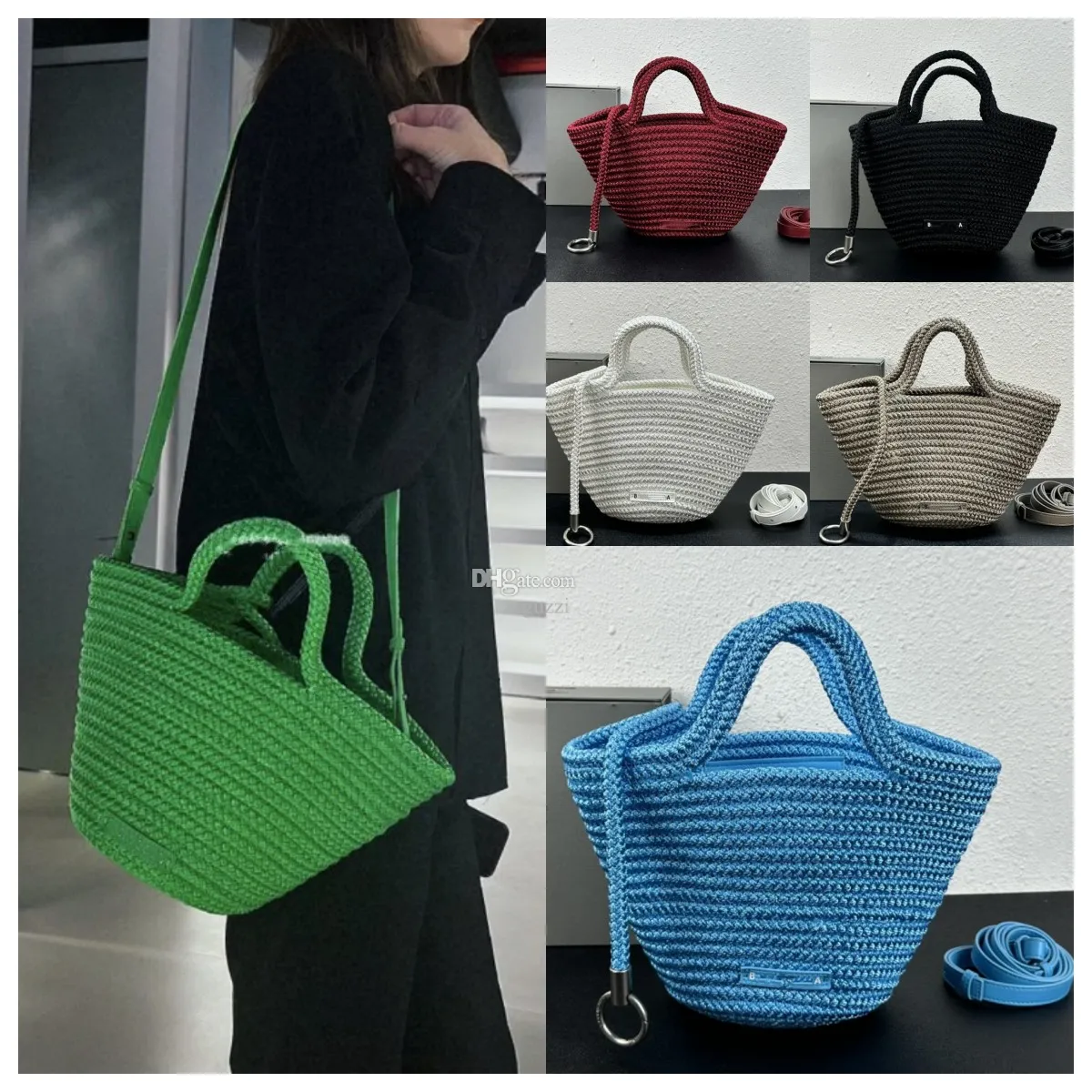DHgate.com:Handcrafted Ibiza Summer Beach Knitted Tote Bag with ...