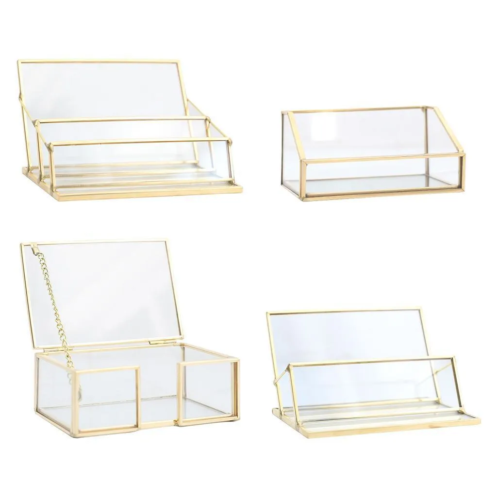 Clear Acrylic Business Card Holder - Desktop Organizer, Office Desk ...