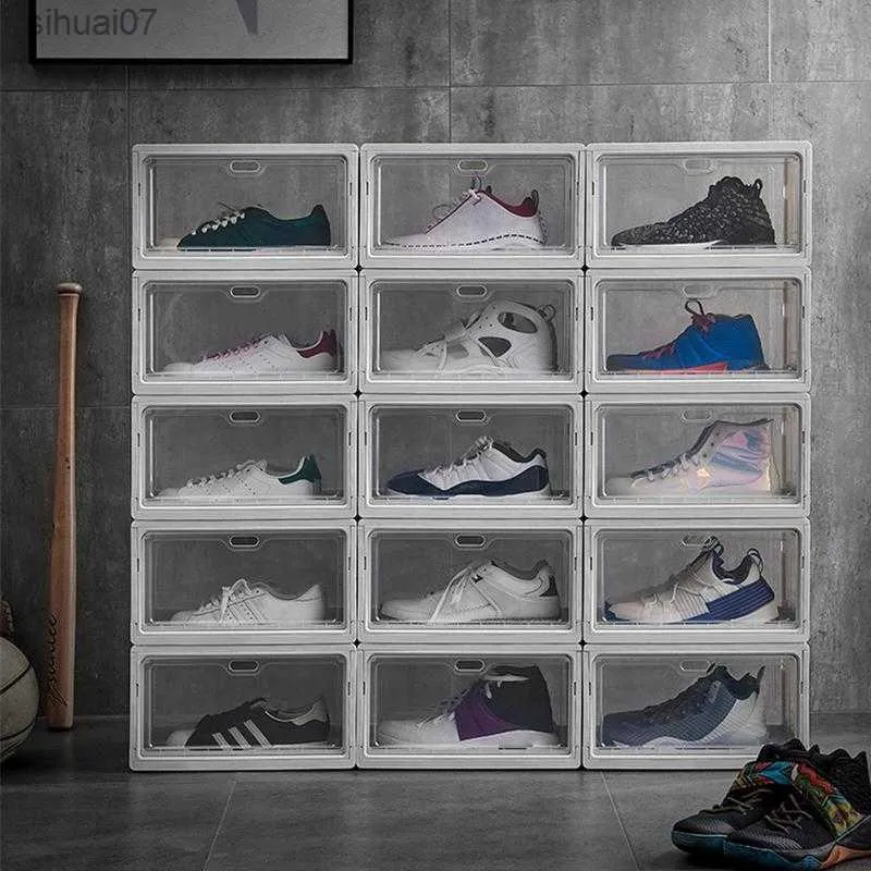 Foldable Shoe Cabinet with High Light Transmission: Transparent Storage ...