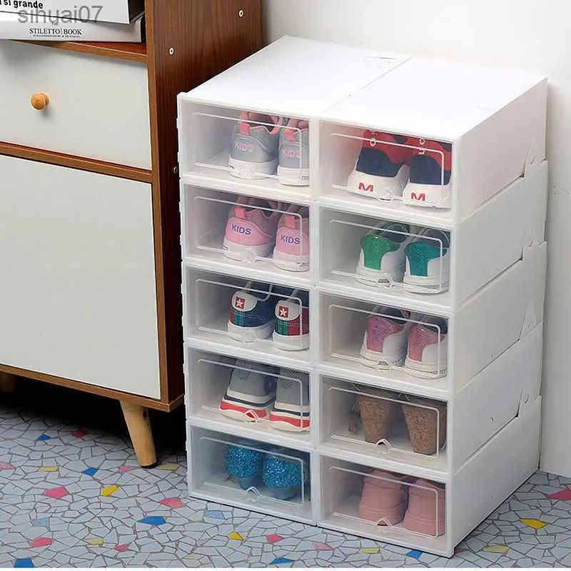 DHgate.com:Clear Shoe Boxes Stackable Storage Container, Plastic Foldable Shoe Box Organizers ...