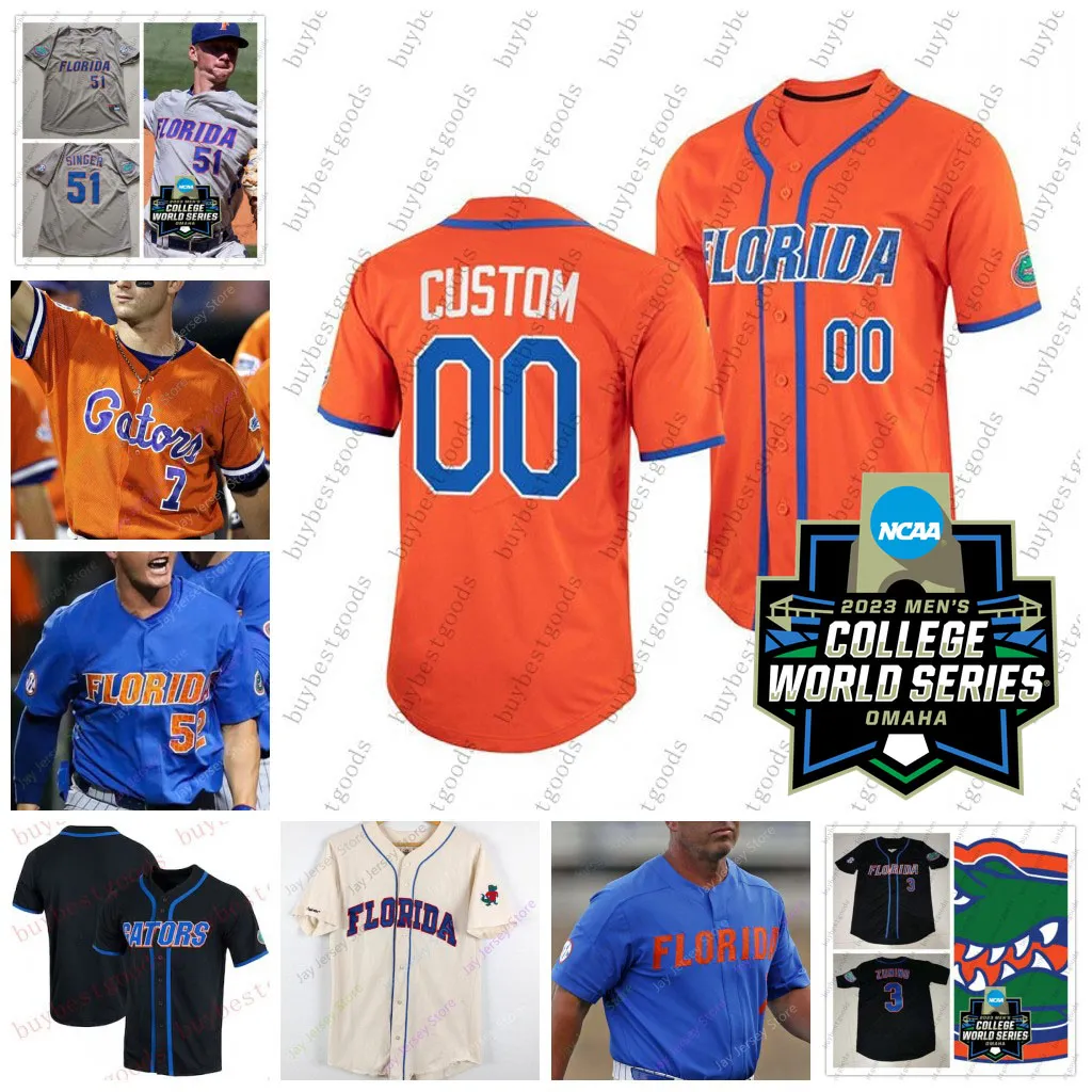 Pete Alonso 2023 CWS Florida Gators Baseball Jersey Jackson Kowar Brady ...
