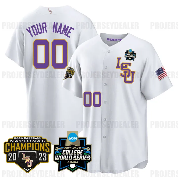 LSU Tigers 2023 College World Series Champions Jersey Baseball Dylan ...
