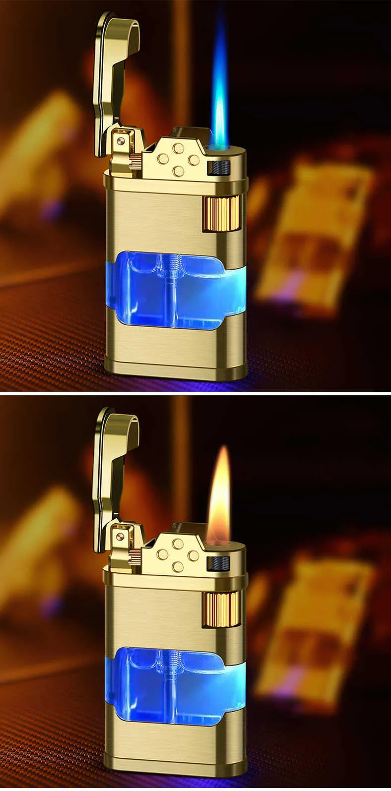 Turbo Torch Lighter - Windproof Blue Flame Butane Lighter, Unique Metal ...
