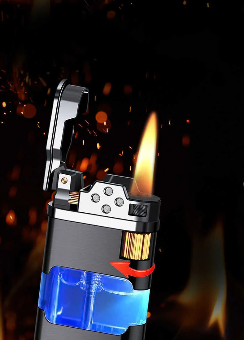 Turbo Torch Lighter - Windproof Blue Flame Butane Lighter, Unique Metal ...