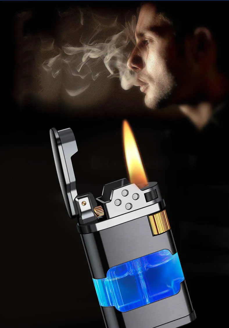 Turbo Torch Lighter - Windproof Blue Flame Butane Lighter, Unique Metal ...