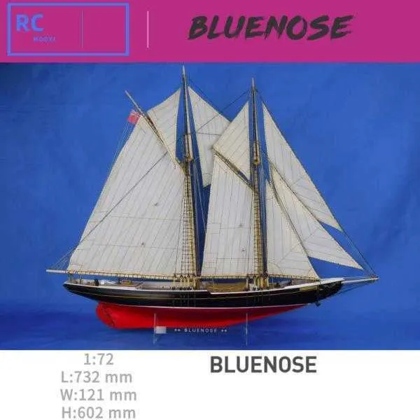 Bluenose Wooden Sailboat Model Kit 1/72 Scale, 730mm 28.7 Authentic ...