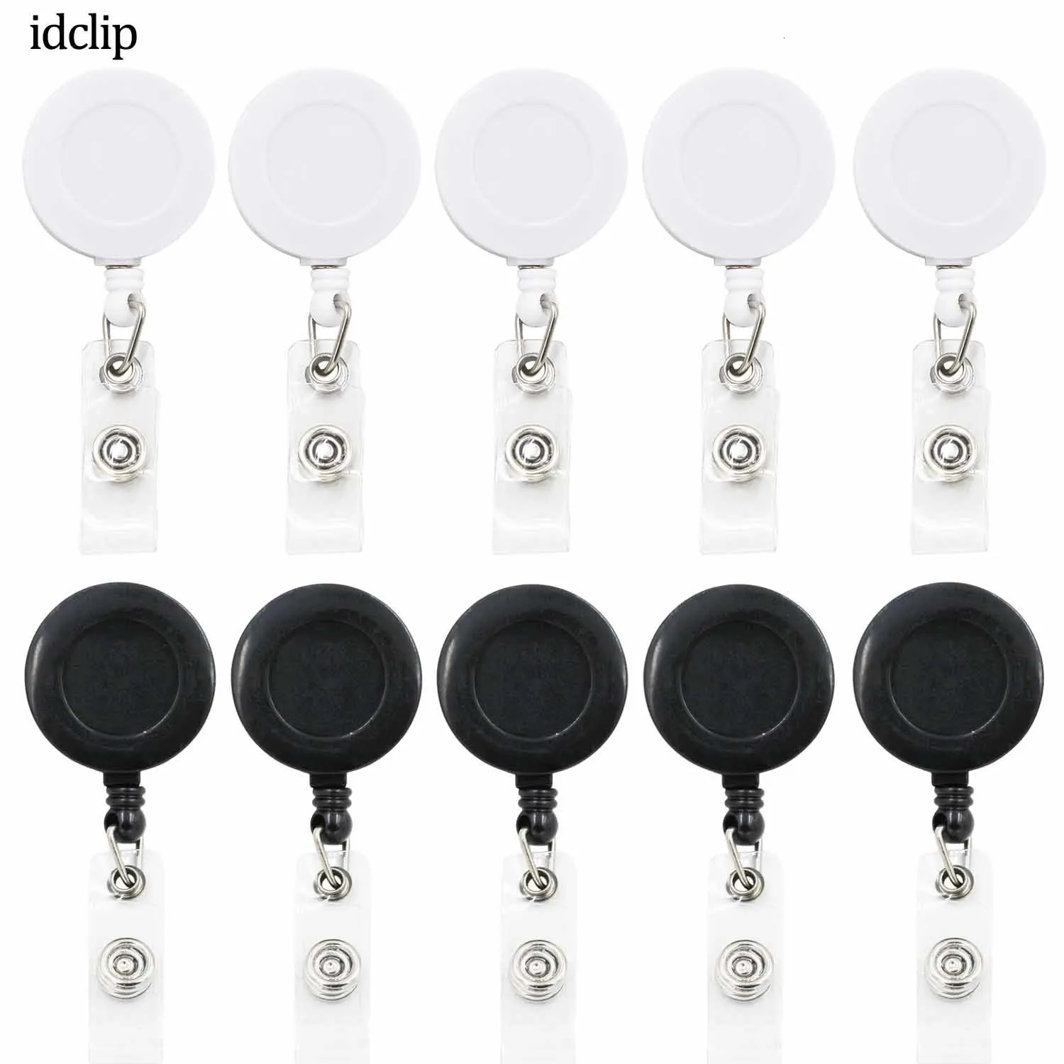 DHgate.com:10 Pieces Black and White Retractable Badge Holders with ...