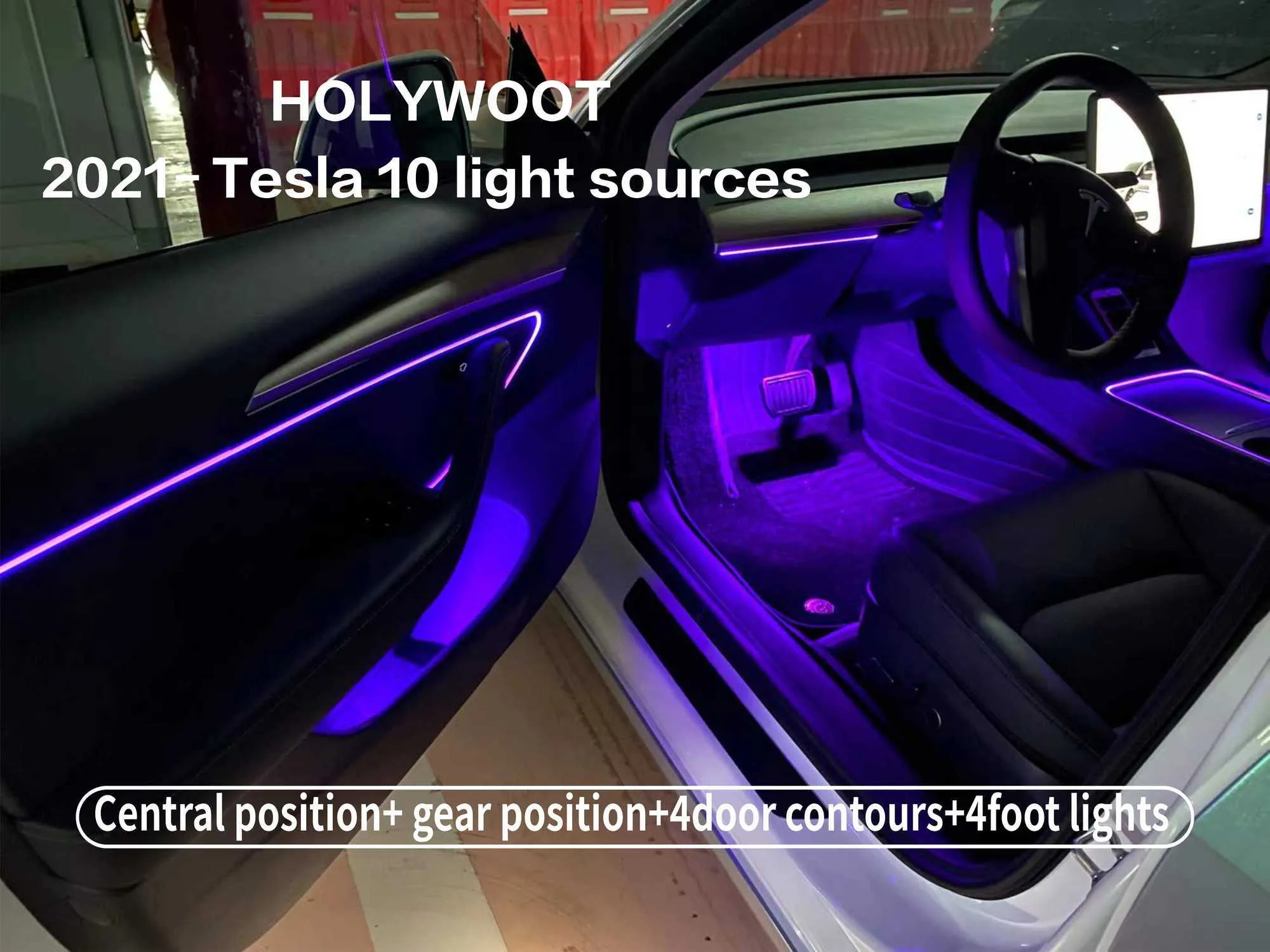 APP Controlled RGB Neon Ambient Ambient Light For Tesla Model 3 Y ...
