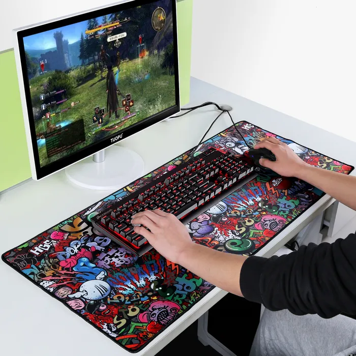 Large Gaming Mousepad Mat XXL Desk Mat 31.5 × 11.8 in for PC Keyboard ...