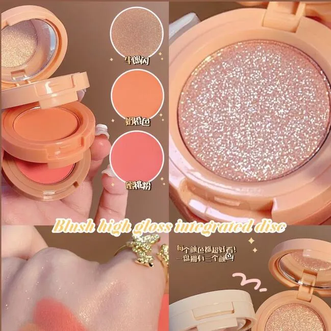 3 Decked Blush Natural Highlight Contouring Powder 3 In 1 Portable ...