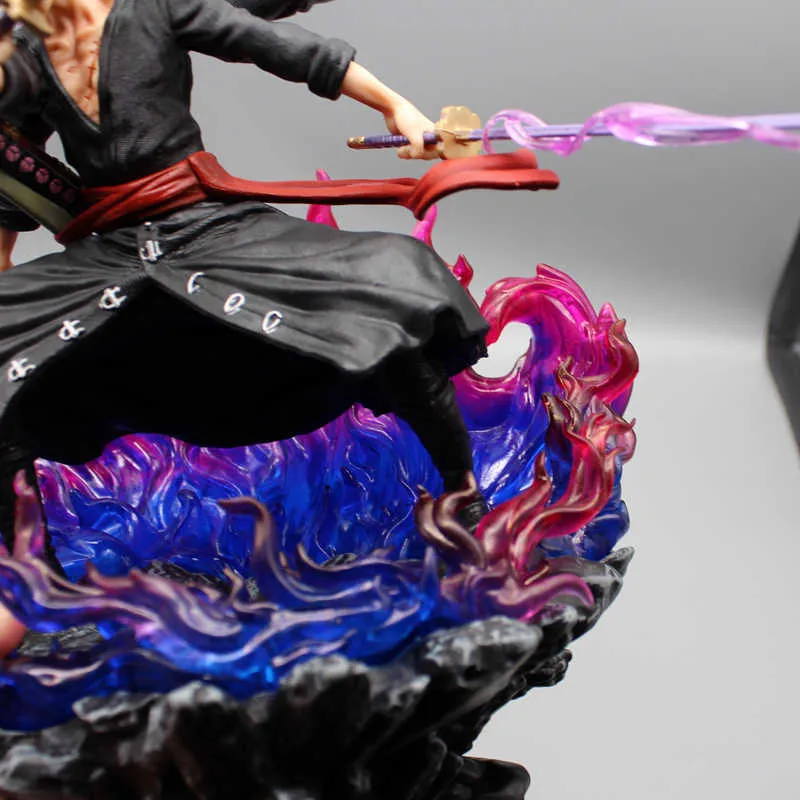 Anime Manga 40cm One Piece Zoro Anime Figures Wano Onigashima 9 Swords ...