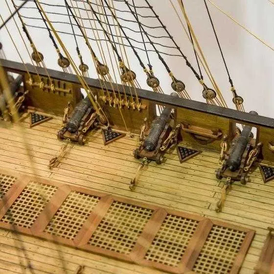 Model Set USS Bonhomme Richard Scale 1 48 58 Wood Model Ship Kit Sail ...