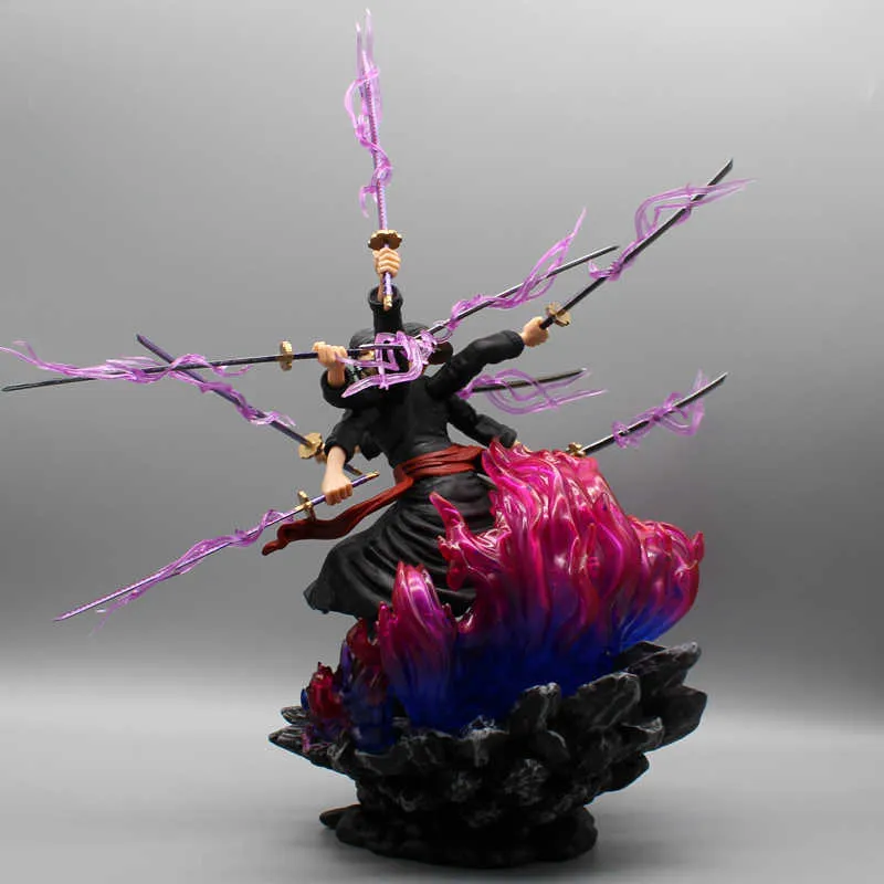 One Piece Zoro Wano Onigashima 9 Swords PVC Action Figure 40cm Naruto ...
