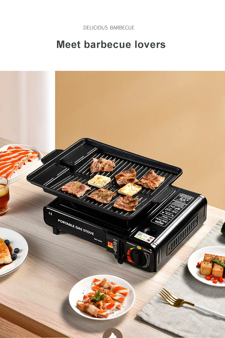 Portable Camping Grill Outdoor Gas Cooker Burner Compact Stainless ...