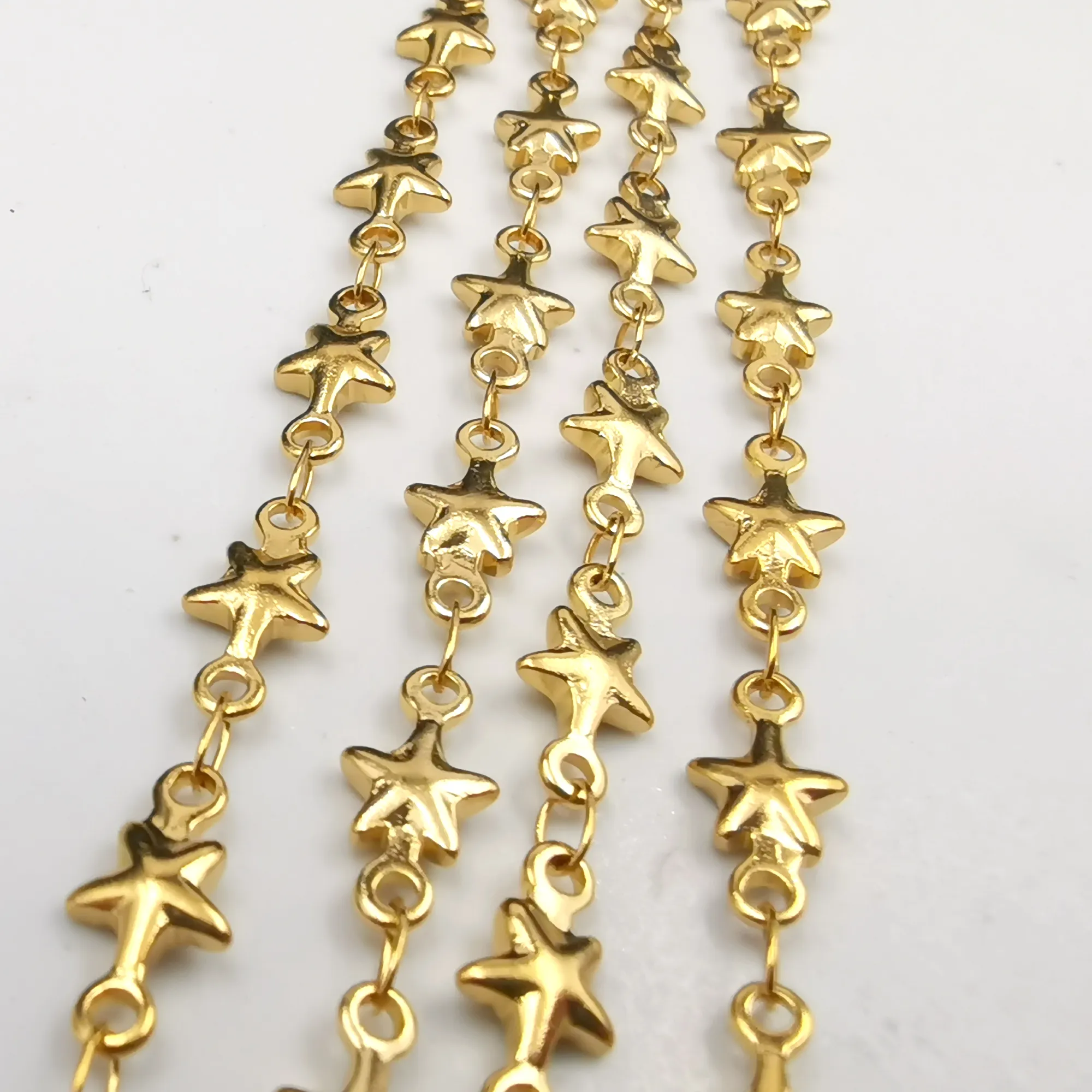 DHgate.com:5mm Gold Stainless Steel Star Link Chain Roll Necklace ...