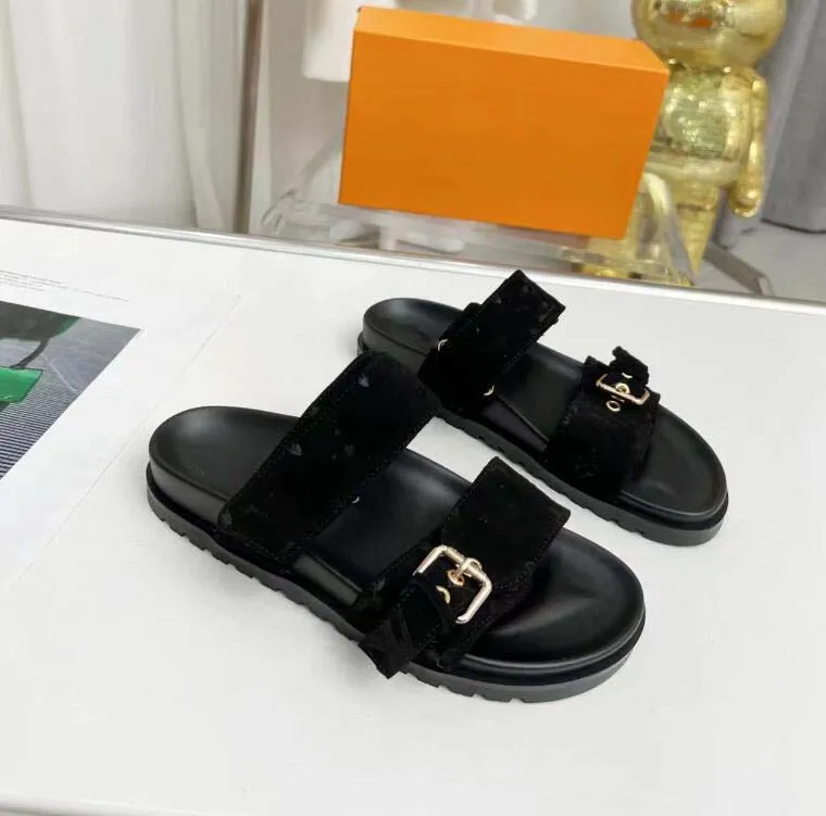 Comfort Flat Mule Slides Women's Padded Pool Slippers, Easy To Wear ...