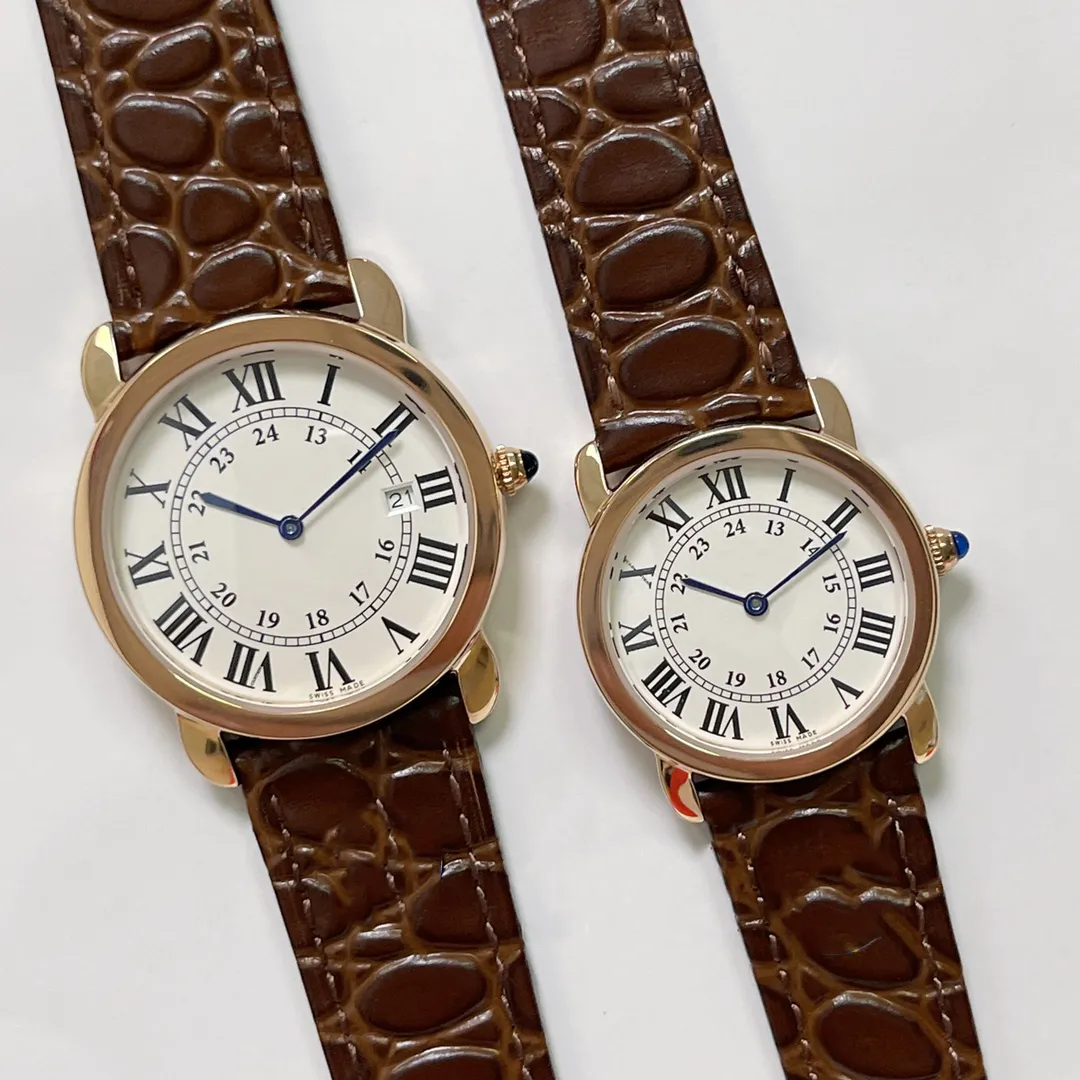Vintage Quartz Men's Designer Couple Watches With Classic Alphabet ...