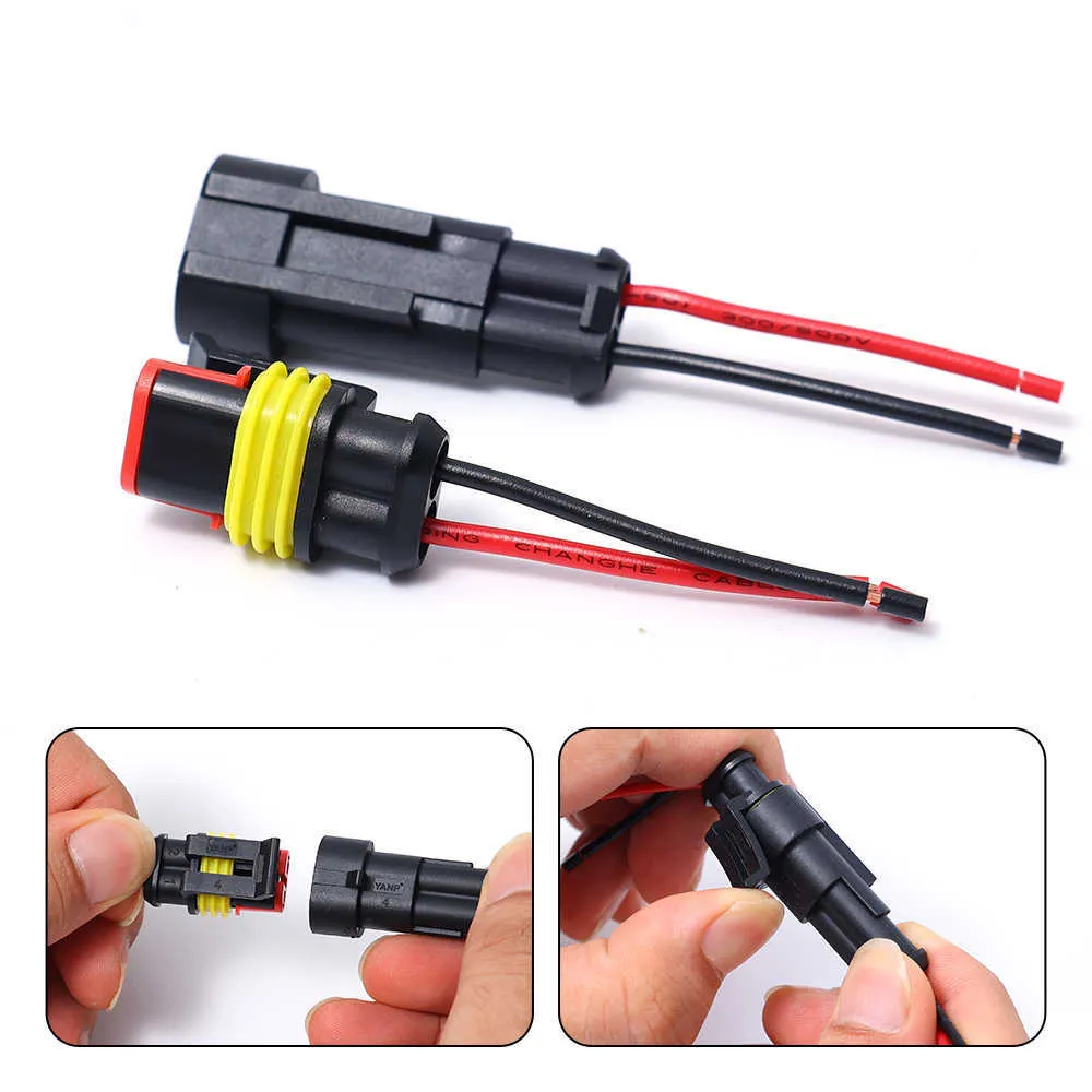 Waterproof 2 Pin Way Plug For Car, Motorcycle, Scooter Marine Male ...