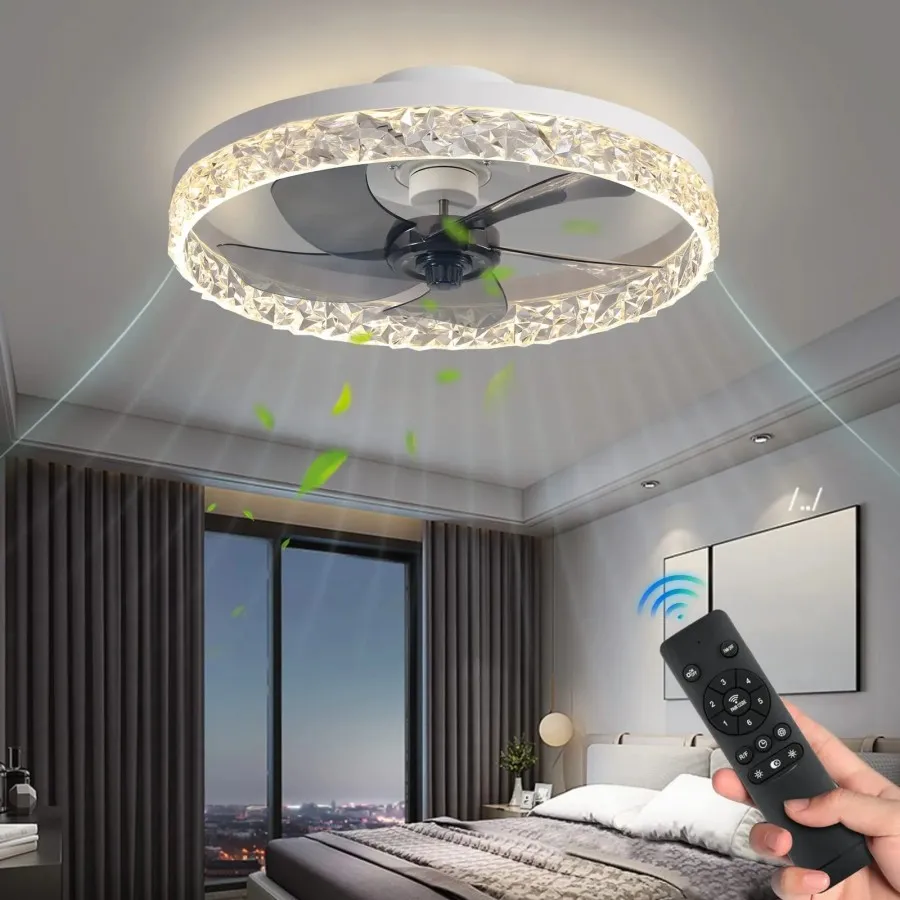 LED Ceiling Fans Invisible Chandelier Ceiling Lamp With Variable ...