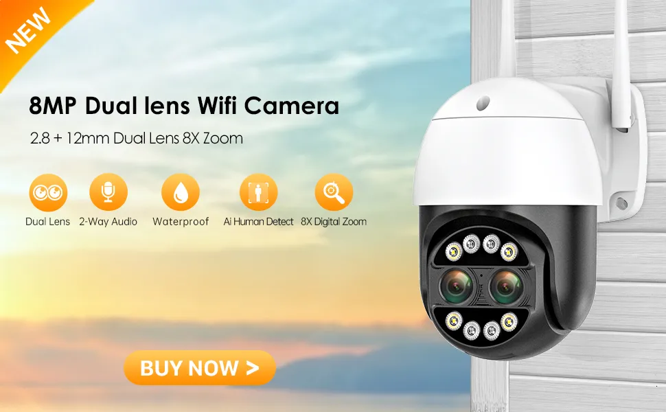 4K PTZ WiFi IP Camera: 2024 Latest 8MP Color IR Night Vision Outdoor ...