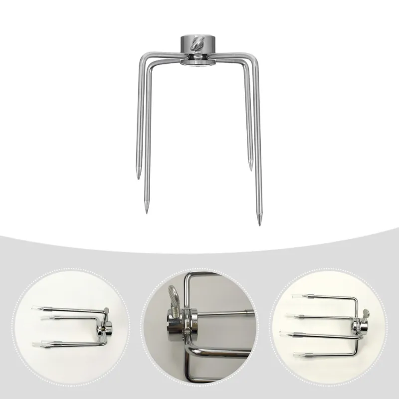 BBQ Grill Rotisserie Forks Stainless Steel Meat Fork Grill Spit Rod Kit ...