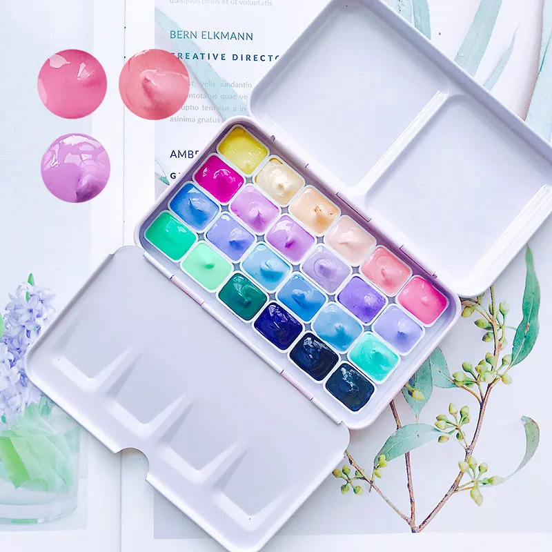 DHgate.com:Candy Color Watercolor Paint Box Set of 24 - Mini Portable ...
