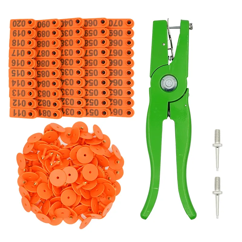 Livestock Ear Tag Applicator Kit - Sheep & Goat Tagging Tool with 2 ...