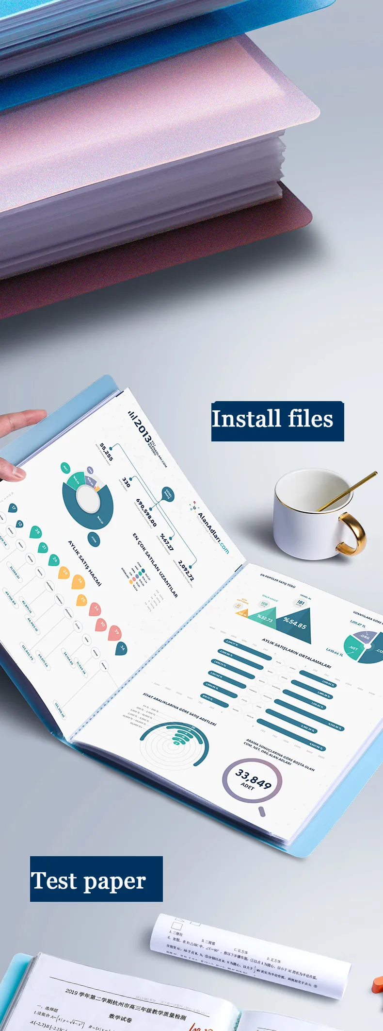 Filing Supplies A4 File Folder Information Booklet Multilayer ...