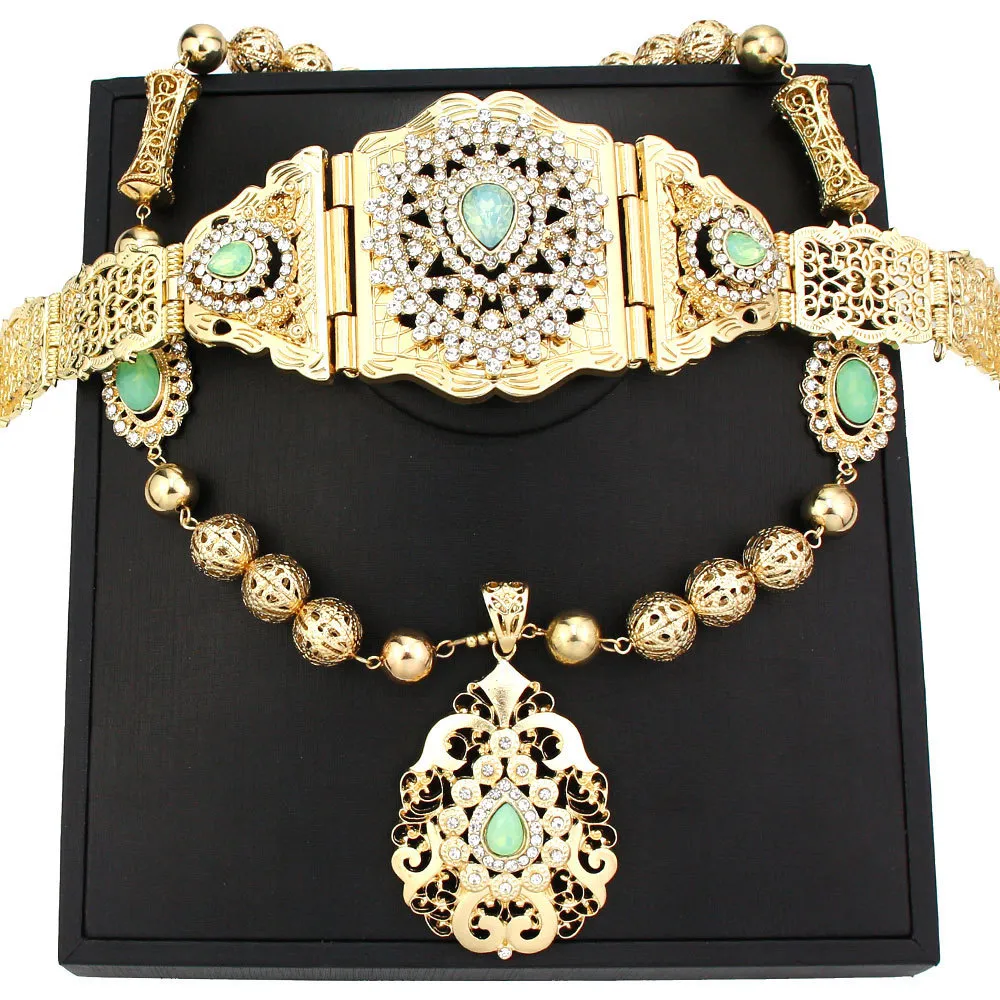 Algerian Moroccan Jewelry Sets: Women's Caftan Belt & Necklace with ...