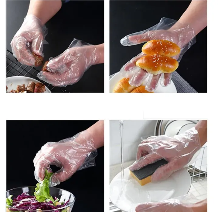 Clean Disposable Gloves Food Grade Poly Gloves, Transparent Plastic ...