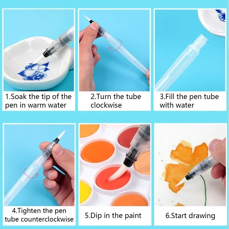 DHgate.com:Pro Watercolor Paint Pens, 12 Skin Colors for Chinese Art ...