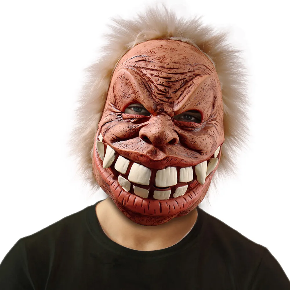 Funny Halloween Masks: Big Tooth Old Man Latex Mask Realistic Cosplay ...