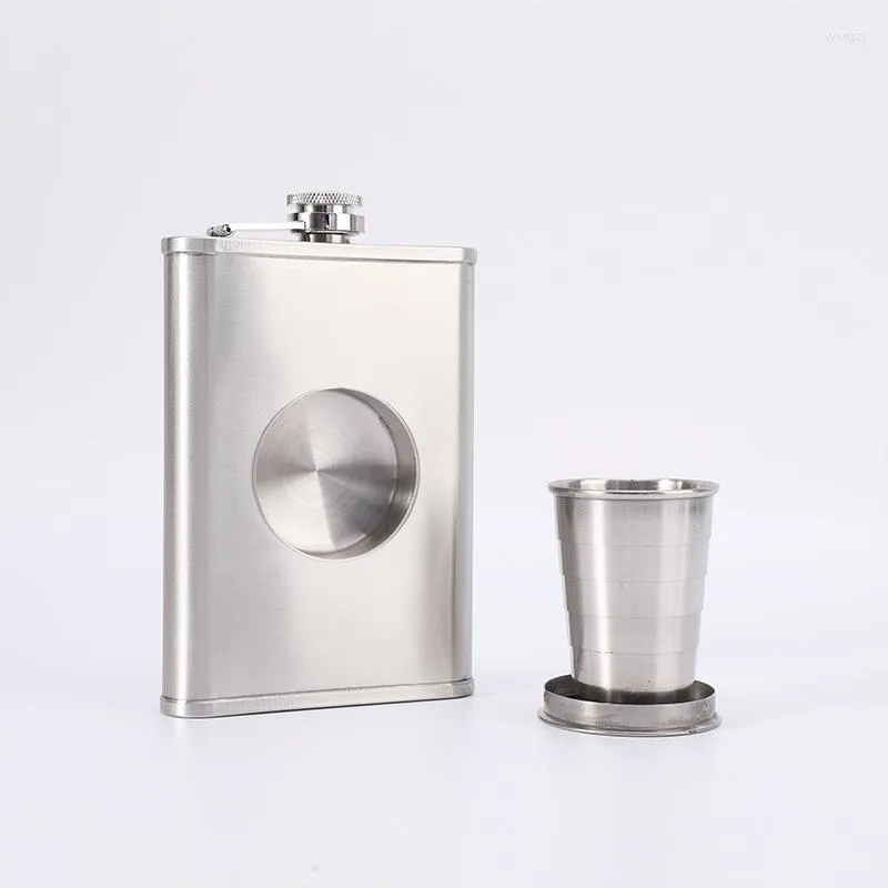 DHgate.com:Premium 8oz Hip Flasks w/ Foldable Cup - Portable Stainless ...