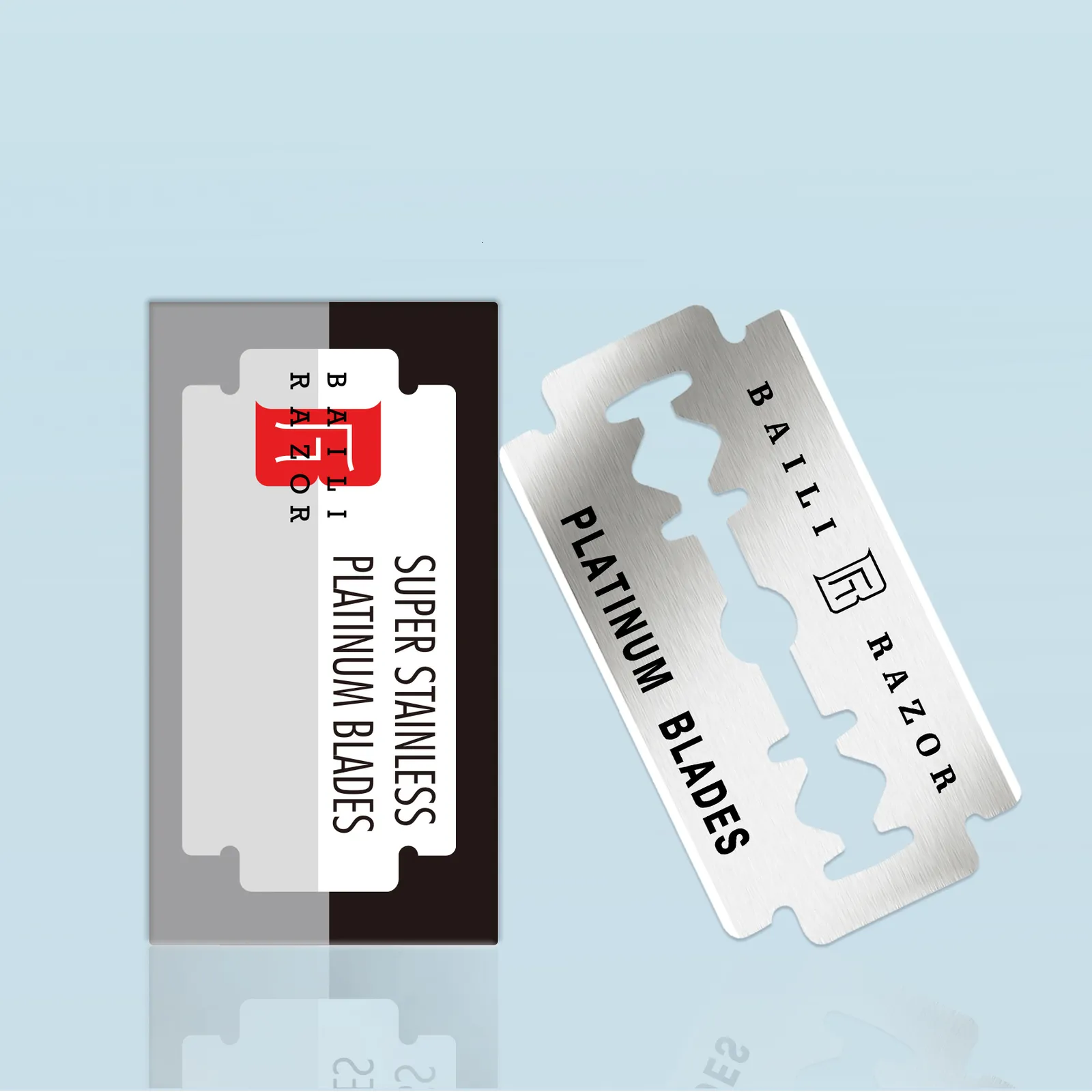 Baili 50 Pack Platinum Safety Razor Blades Cuchillas De Doble Cara De ...
