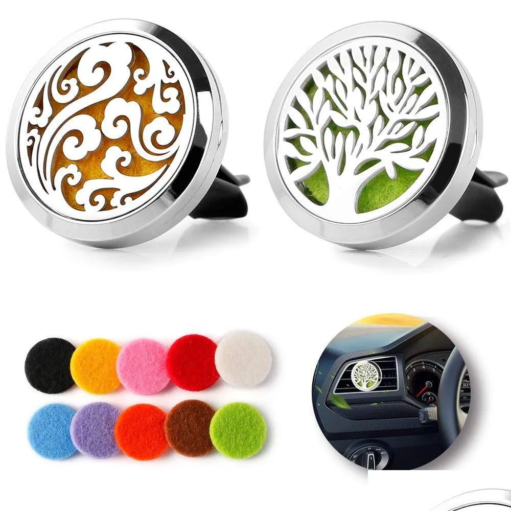 DHgate.com:Stainless Steel Aromatherapy Essential Oil Car Diffuser Clip ...