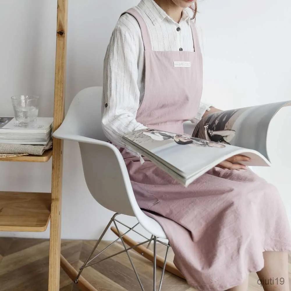 Cute Cotton Kitchen Apron Dress - Sleeveless Women's Cooking Apron ...