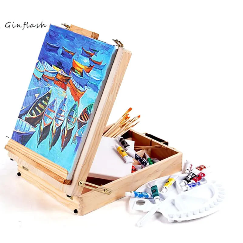 DHgate.com:1PC Multifunctional Birch Wood Desktop Easel Box for Artists ...