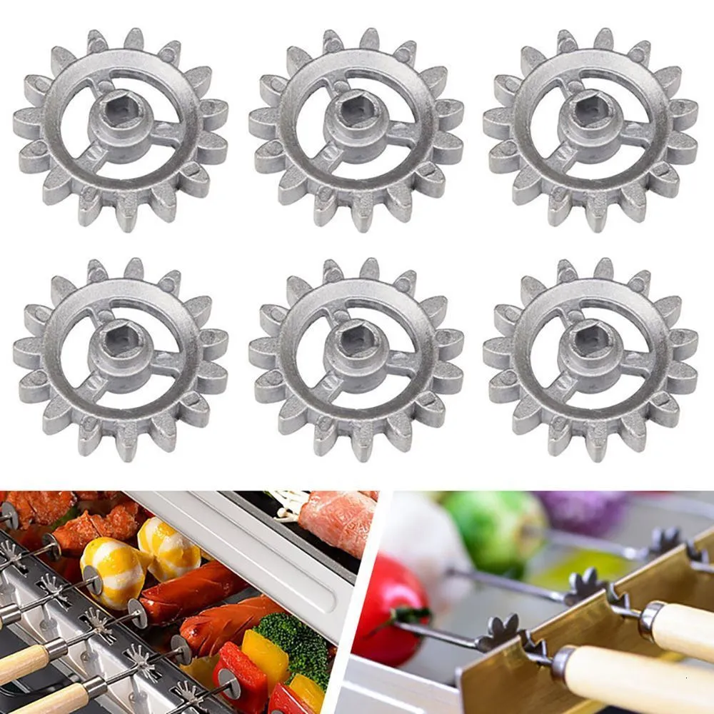 6-Piece BBQ Grilling Accessories Set: Automatic Rotating Grill Gear ...