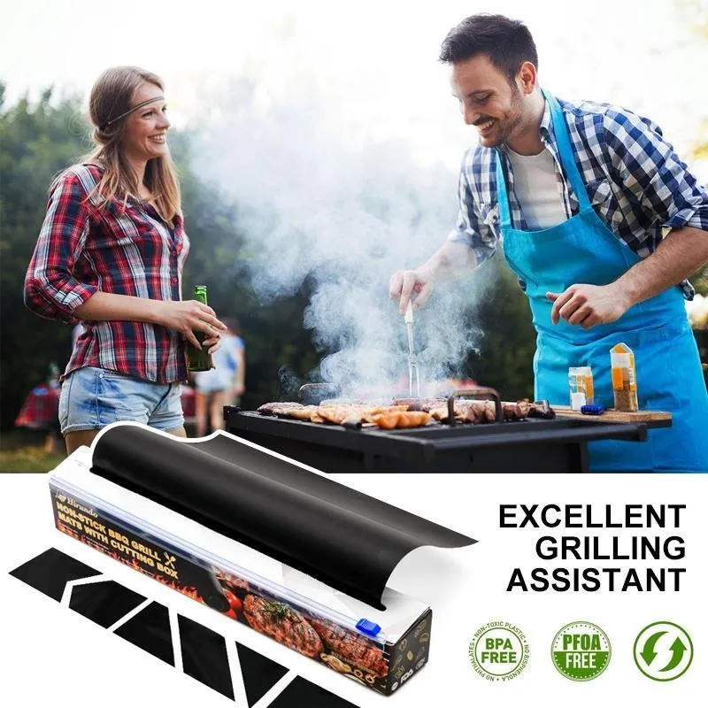 DHgate.com:Non-Stick BBQ Grill Mat with Cutting Box, Baking Mat ...