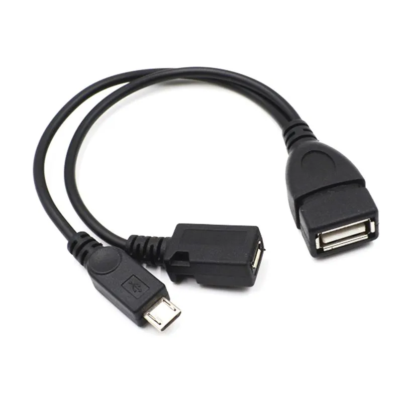 DHgate.com:21cm Black 2-in-1 OTG Micro USB Host Power Y Splitter USB ...