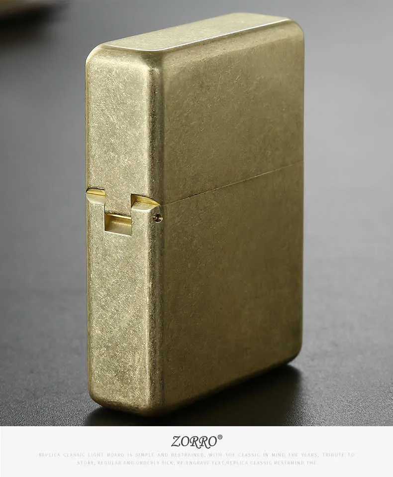 Metal Windproof Kerosene Lighter 912S Heavy Armor Brass/Titanium ...