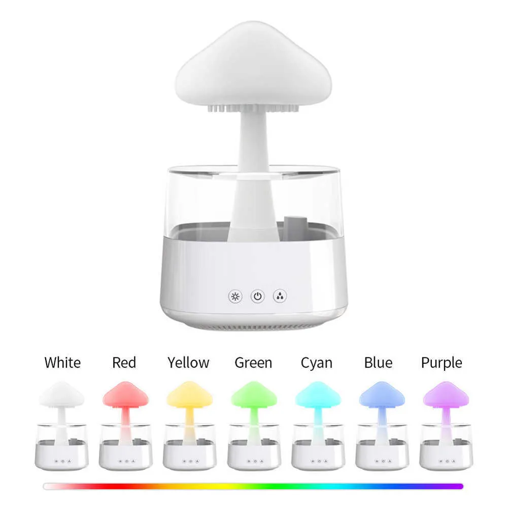 Mushroom Air Humidifier with Aromatherapy Lamp, Calming Water Drops ...