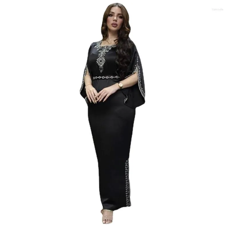 Ethnic Evening Party Dress Diamonds Muslim Women Abaya Split Slim ...